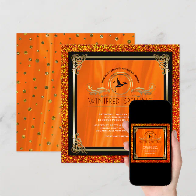 Halloween Birthday Ball Costume Party Invitation | Zazzle