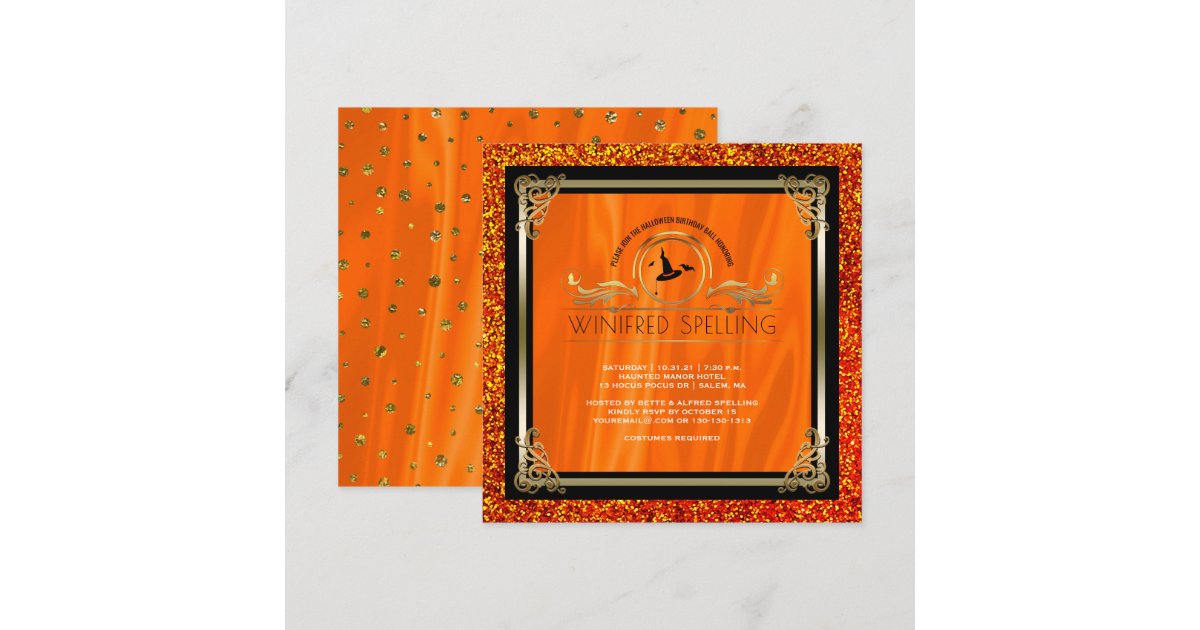Halloween Birthday Ball Costume Party Invitation | Zazzle