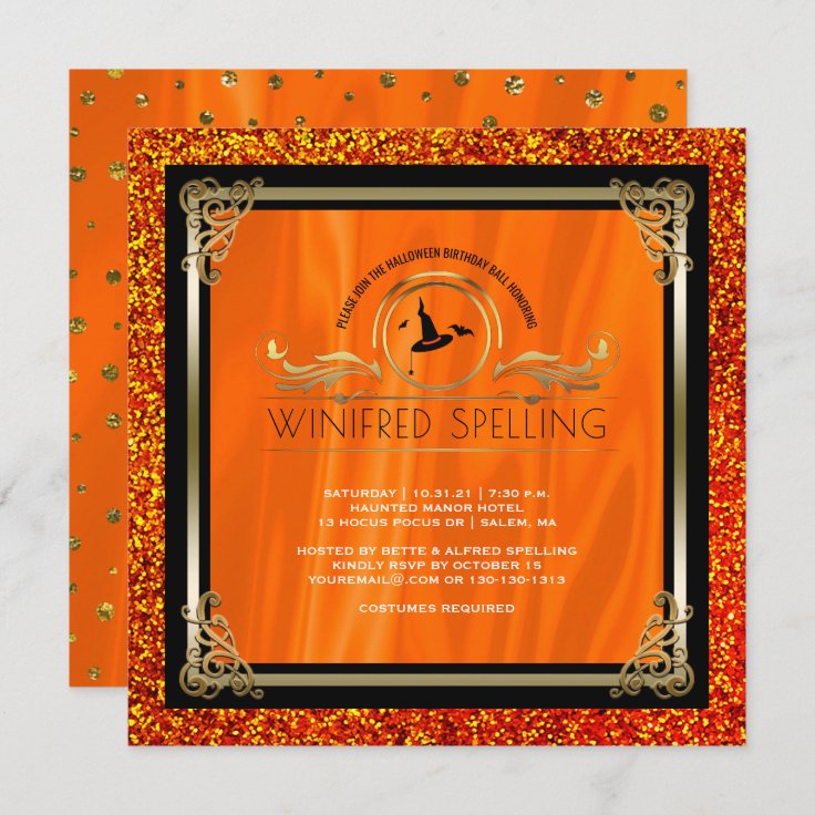 Halloween Birthday Ball Costume Party Invitation | Zazzle