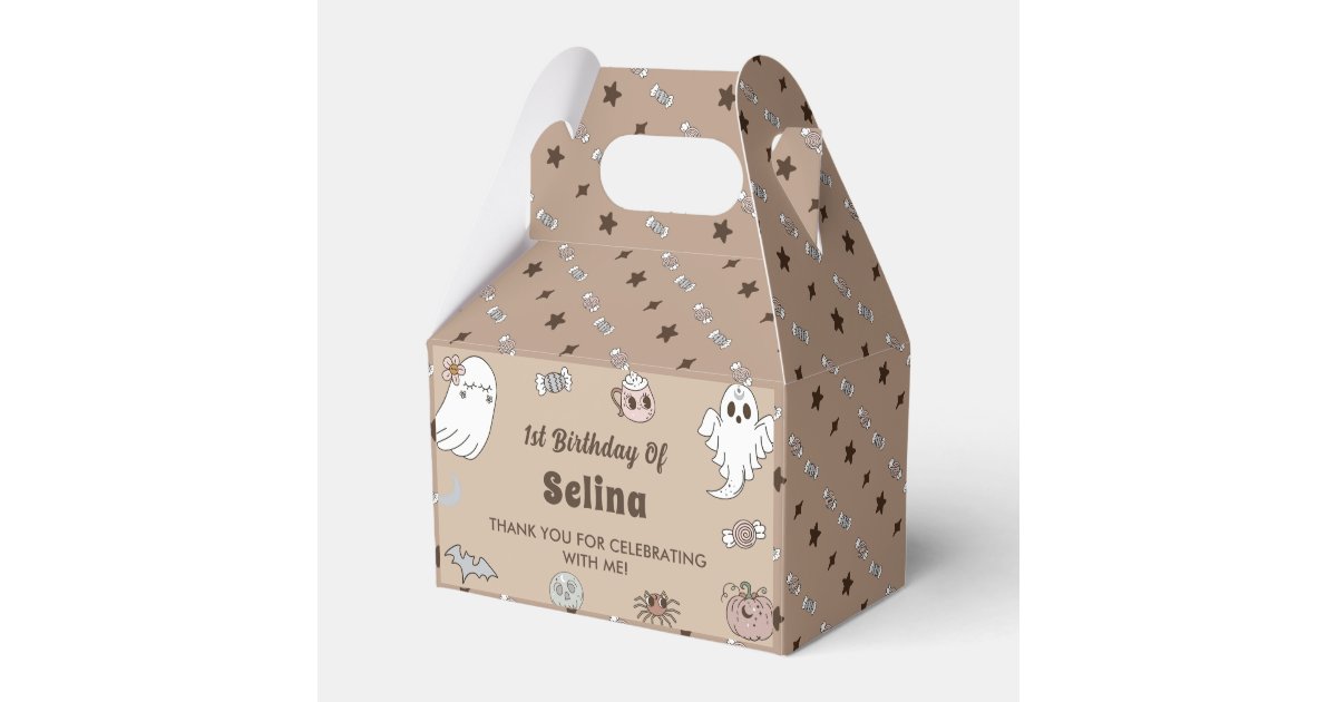 Halloween Birthday Cute Ghost Party Favor Boxes | Zazzle