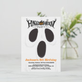 Halloween Birthday Ghost Face invitations | Zazzle
