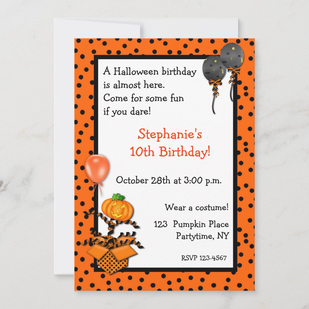 Halloween Birthday Invitation | Zazzle