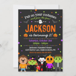 Halloween Birthday Invitation, Kids Costume Party Invitation | Zazzle