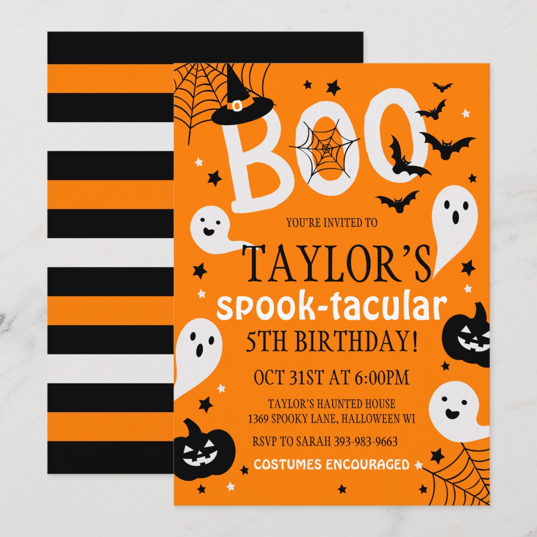 Halloween Birthday Invite, Halloween Invitation | Zazzle