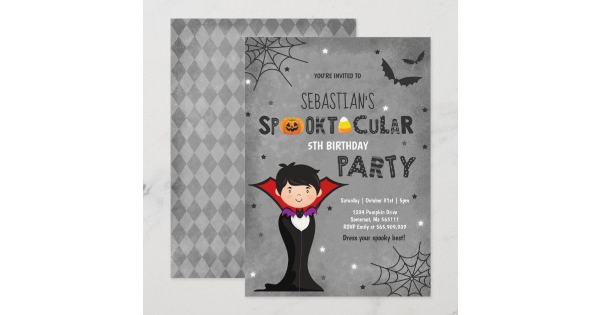 Halloween Birthday Invite Vampire Halloween Party | Zazzle