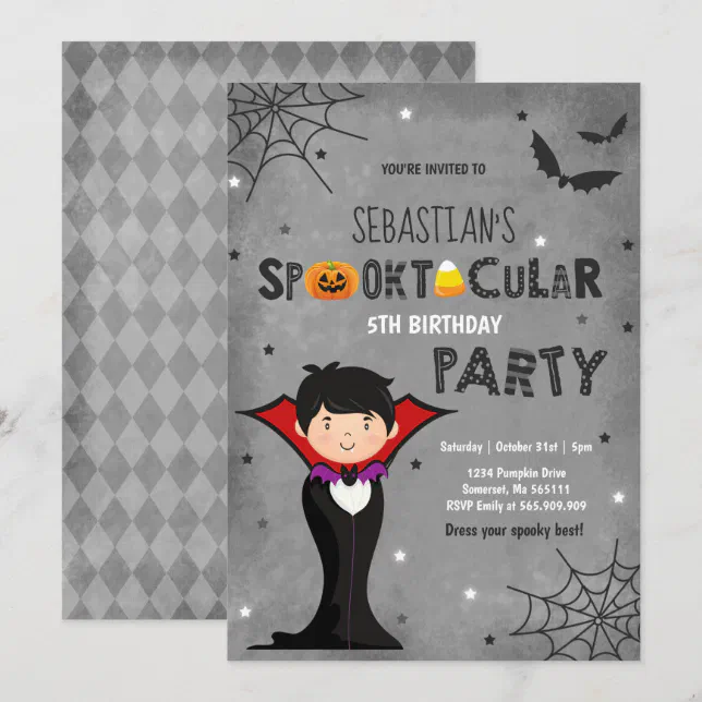 Halloween Birthday Invite Vampire Halloween Party | Zazzle