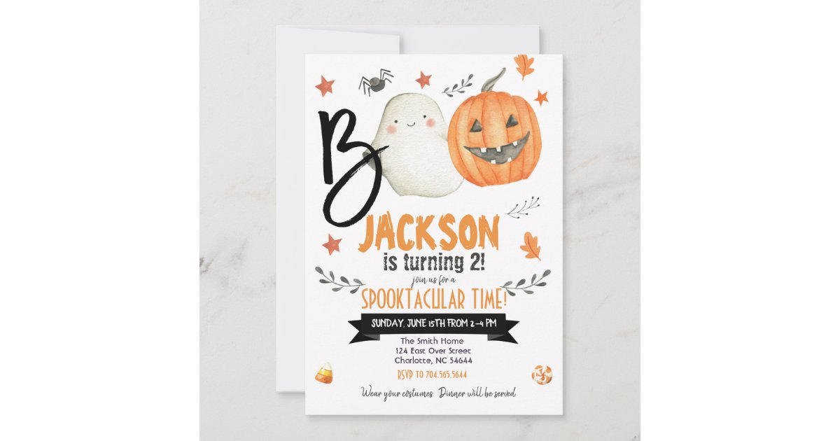 Halloween birthday Party invitation, Boo invite | Zazzle