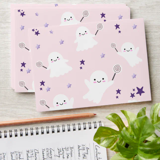 Halloween Birthday Party Pink Girl Cute Spooky Envelope | Zazzle