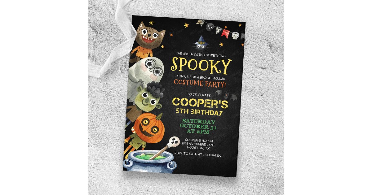 Halloween Birthday Spooky Costume Party Invitation | Zazzle