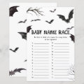 Halloween Black and White Bats Baby Name Race Game | Zazzle