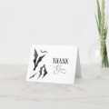 Halloween Black and White Bats Thank You Card | Zazzle