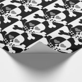 Halloween black and white skull wrapping paper | Zazzle