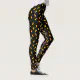 Hallowe'en black background candy corn leggings | Zazzle