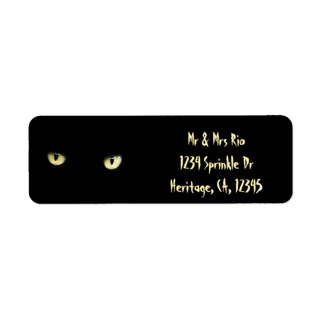 Halloween Black Cat Eyes Custom Address Labels | Zazzle