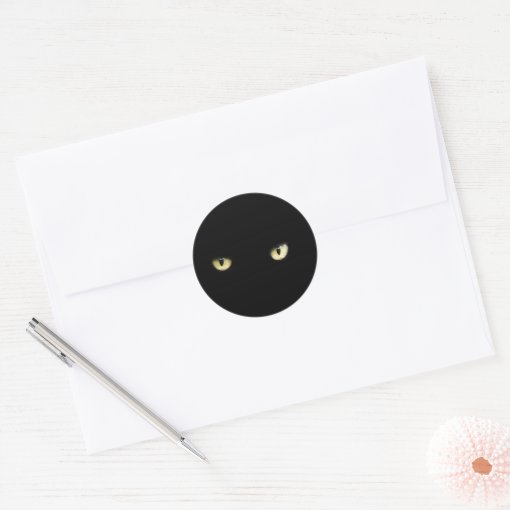 Halloween Black Cat Eyes Sticker | Zazzle