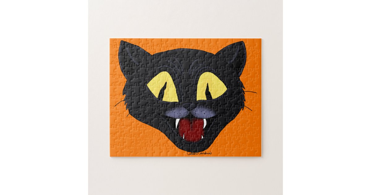 Halloween Black Cat Jigsaw Puzzle | Zazzle