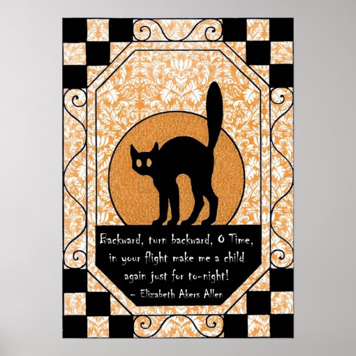 Halloween Black Cat Poster | Zazzle