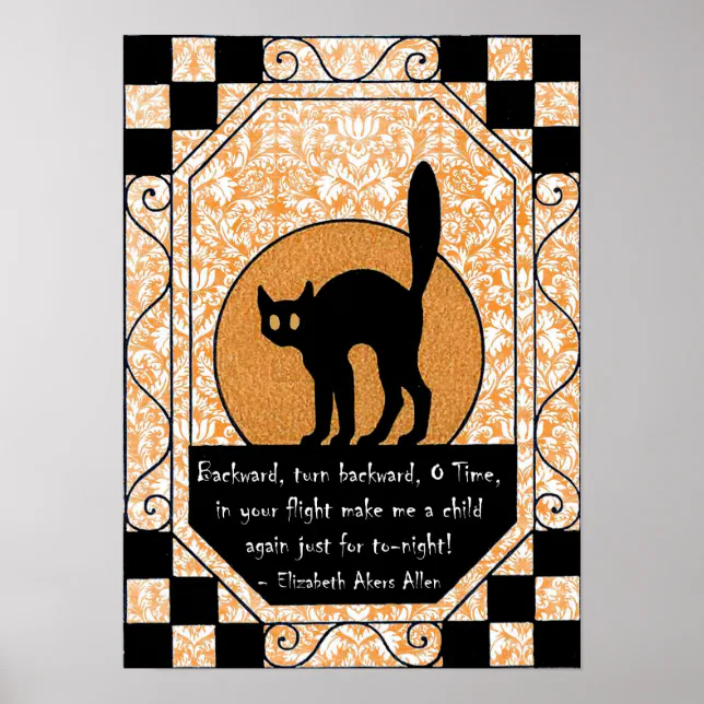 Halloween Black Cat Poster | Zazzle