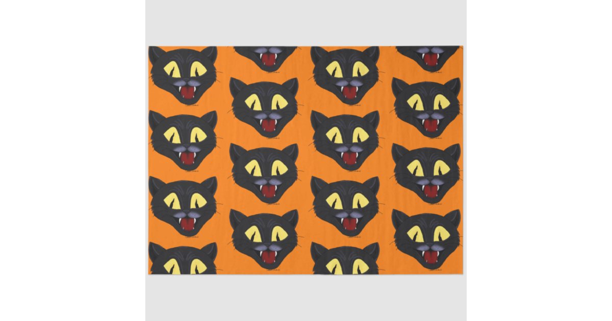 Halloween Black Cat Tissue Paper | Zazzle