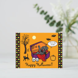 Halloween Black Lab Vampire Postcard | Zazzle