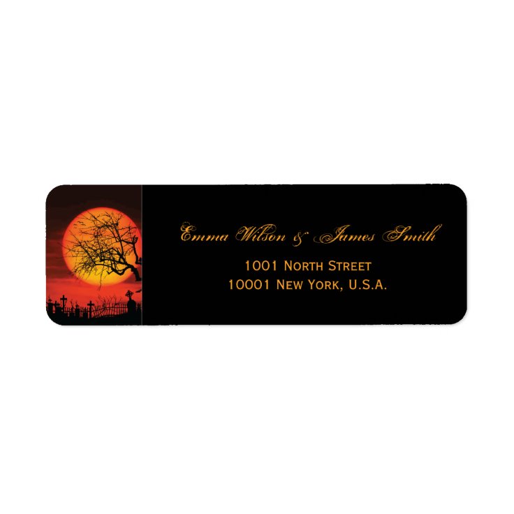 Halloween Black Return Address Labels | Zazzle