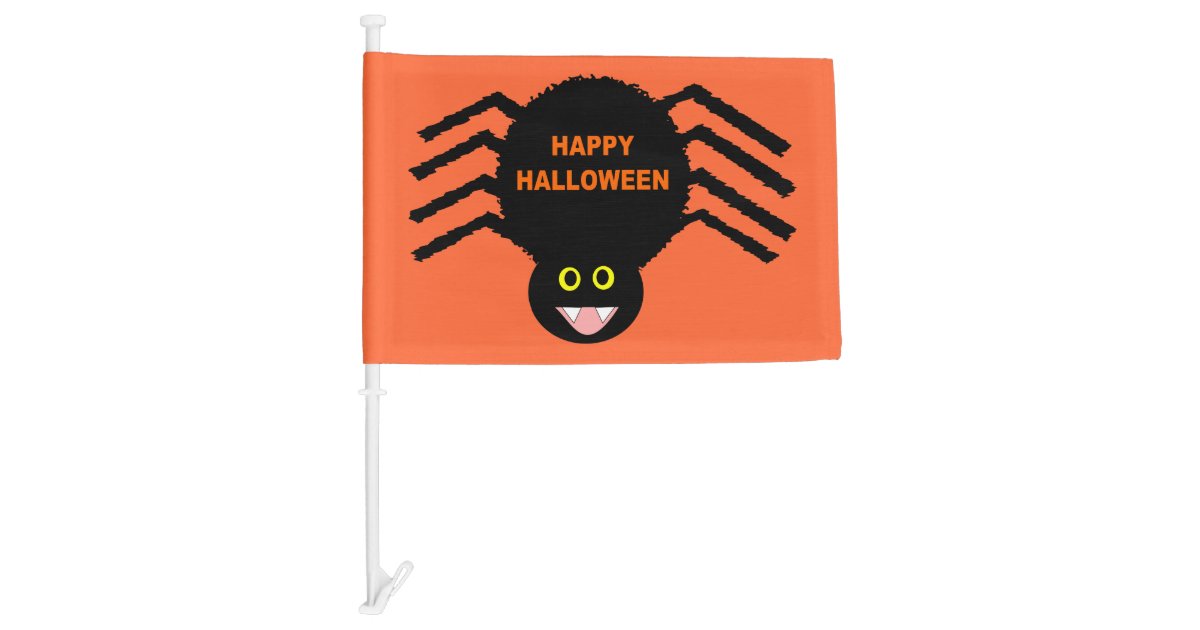 Halloween Black Spider Car Flag | Zazzle
