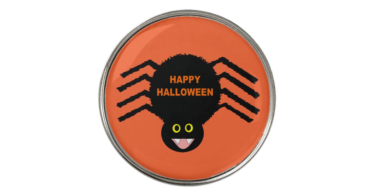 Halloween Black Spider Golf Ball Marker | Zazzle