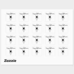 Halloween Black Spider Stickers | Zazzle