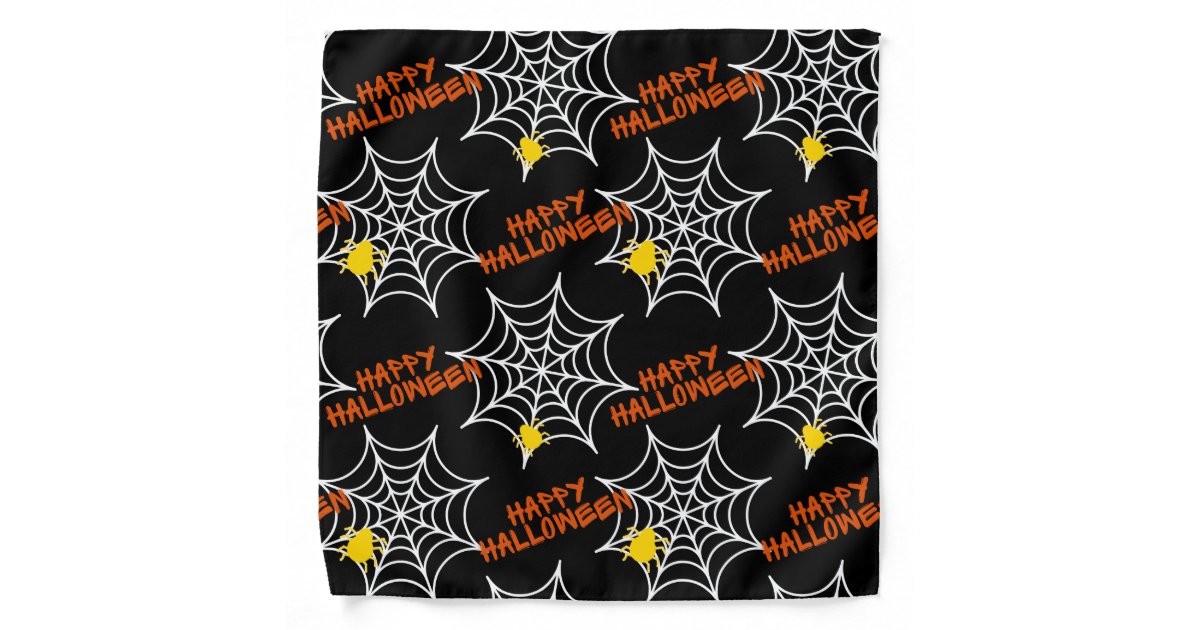 Halloween Black Spider Web Bandana | Zazzle