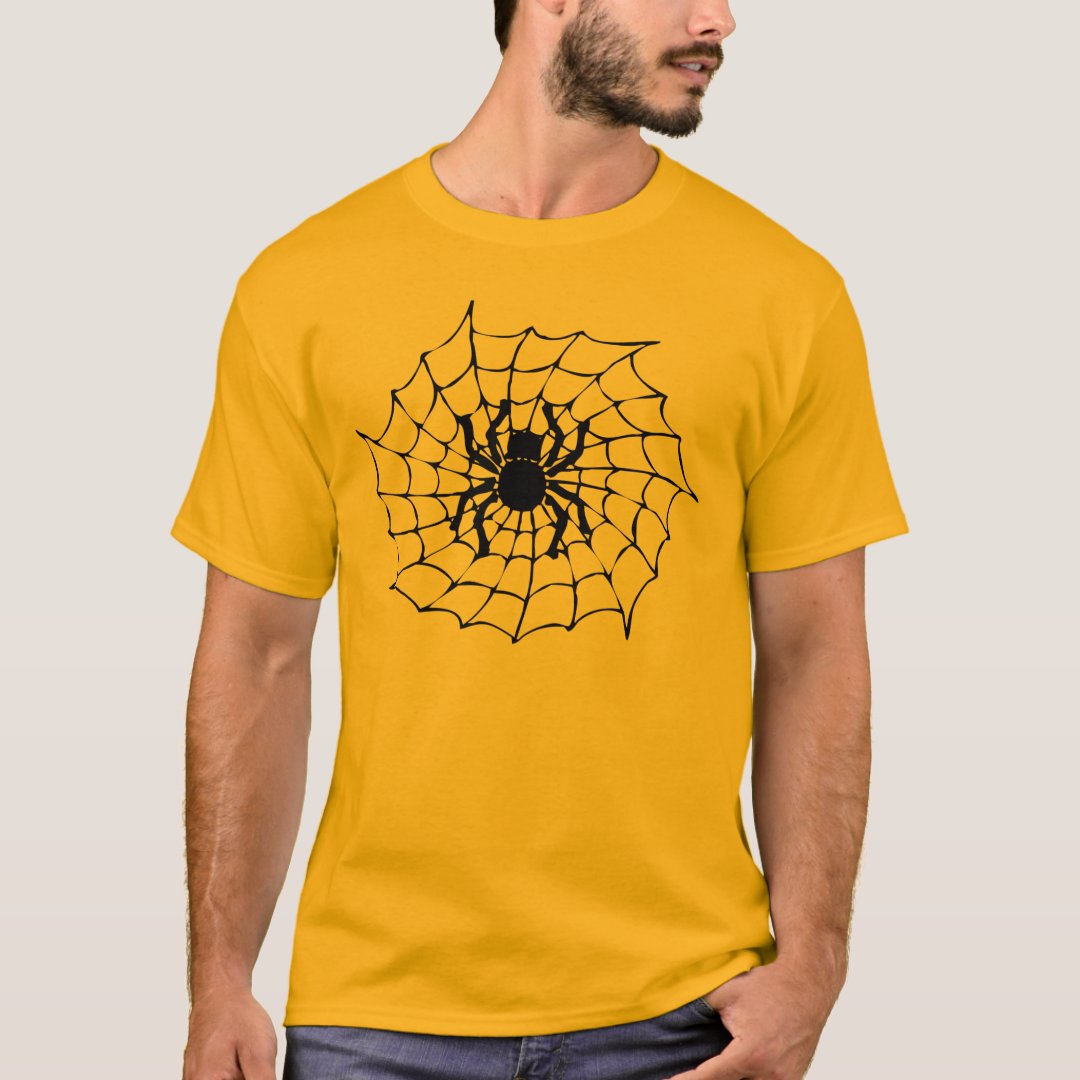 Halloween Black Spider Web T-Shirt | Zazzle