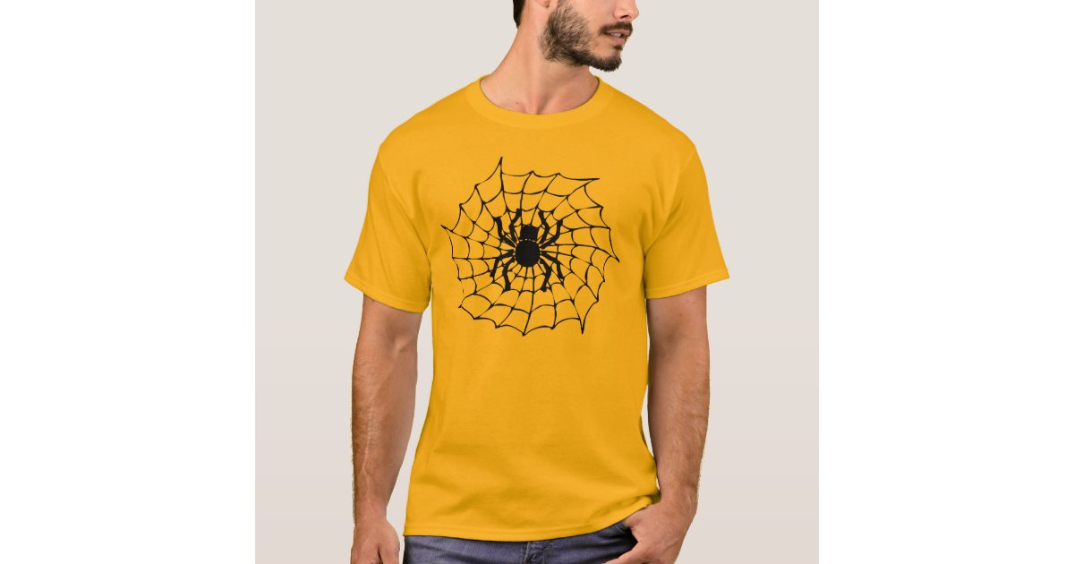 Halloween Black Spider Web T-Shirt | Zazzle