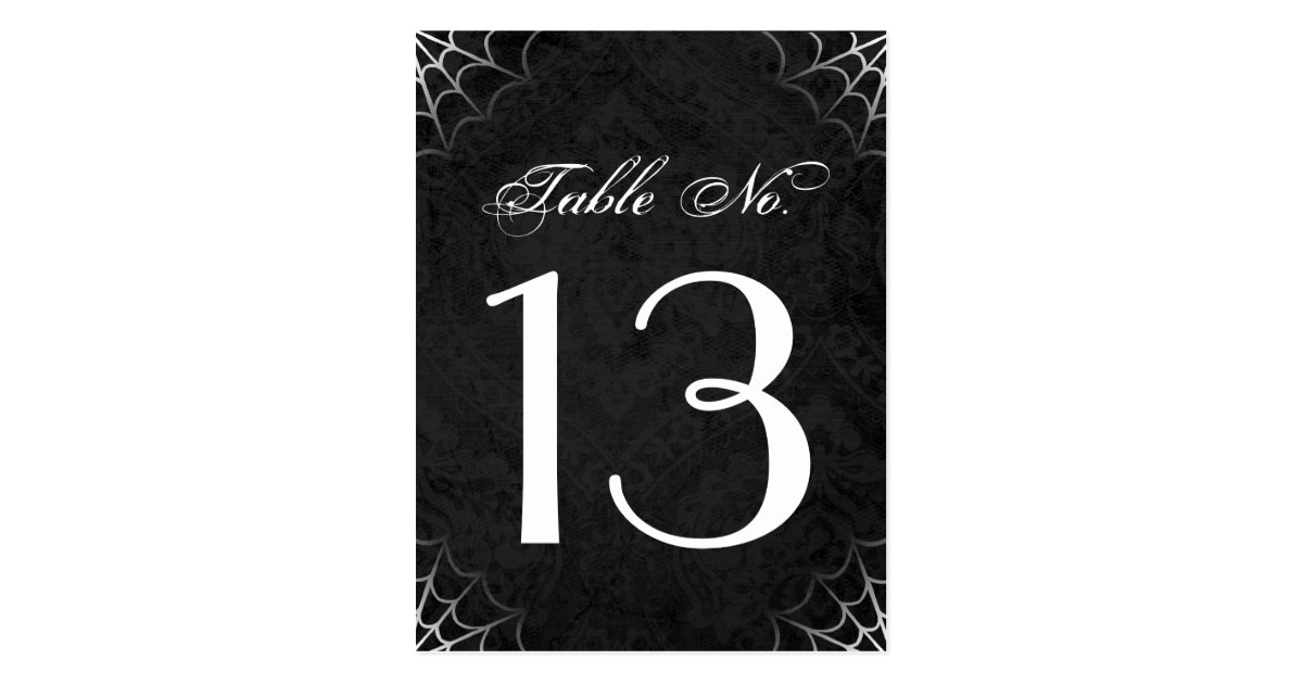 Halloween Black White Spider Web Table Number Card | Zazzle.com