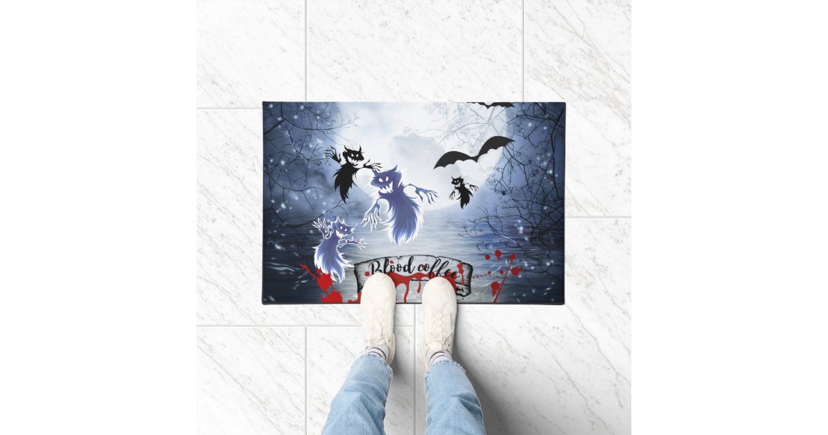 Halloween Blood Coffee Doormat | Zazzle