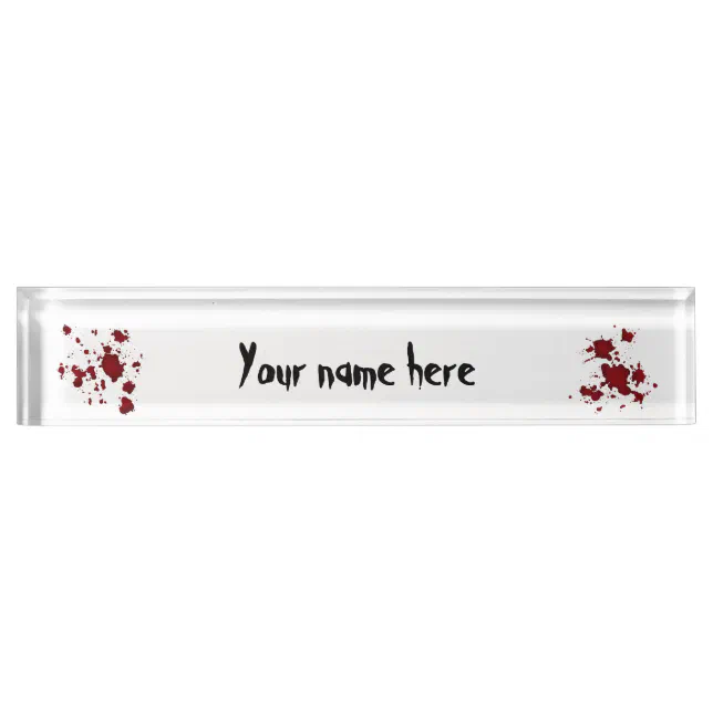 Halloween blood splats nameplate | Zazzle