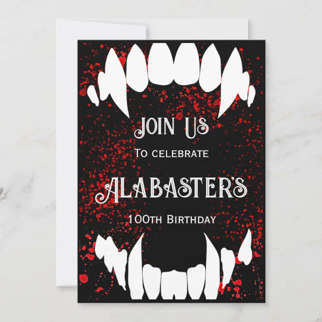 Halloween Blood Vampire Birthday Invitations | Zazzle