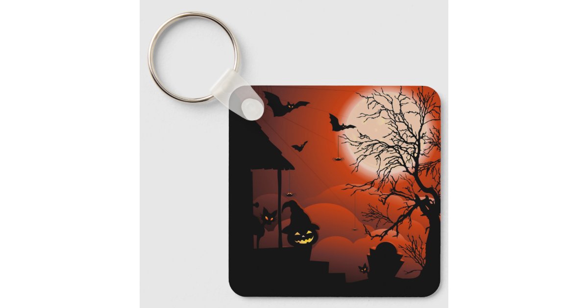 Halloween Bloody Moonlight Nightmare Keychain | Zazzle