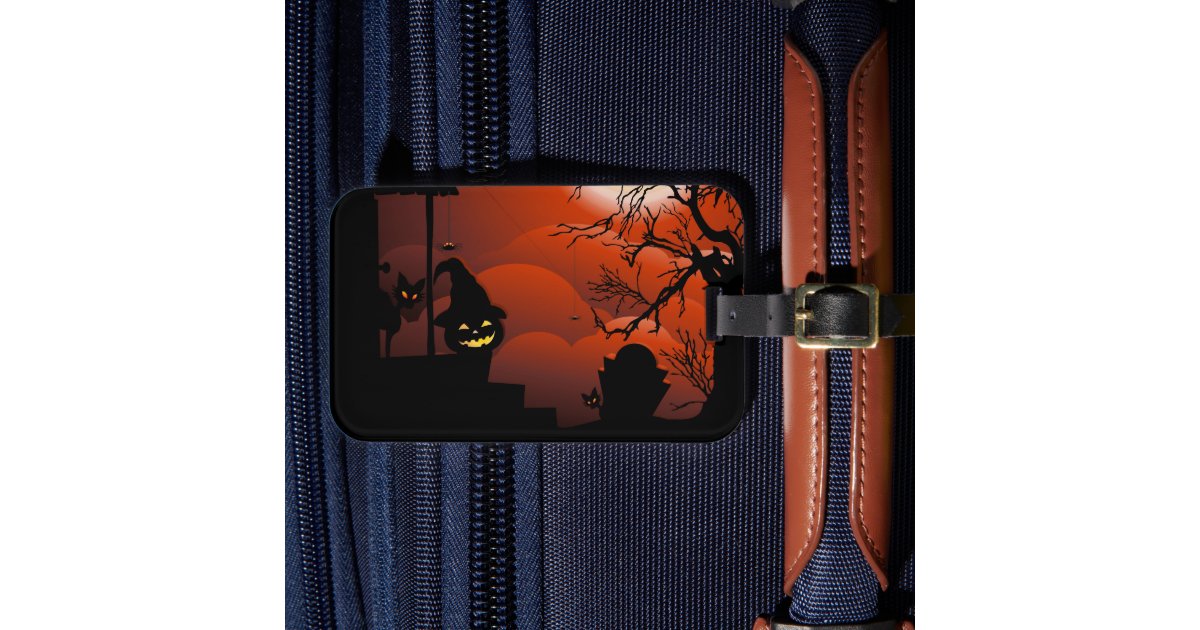 Halloween Bloody Moonlight Nightmare Luggage Tag | Zazzle