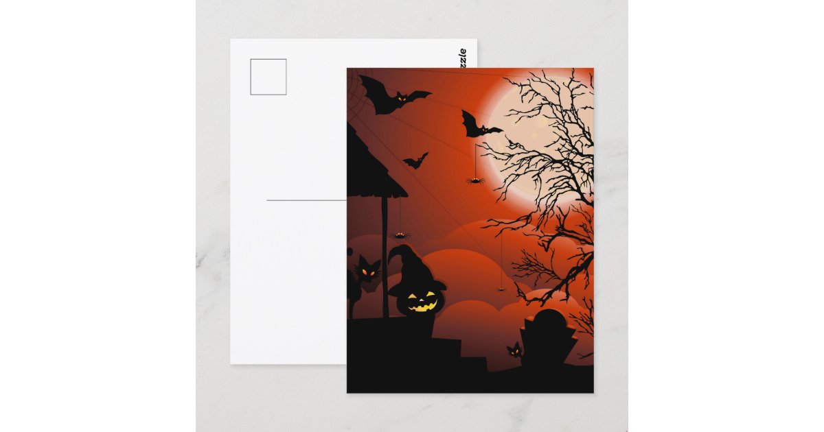 Halloween Bloody Moonlight Nightmare Postcard | Zazzle