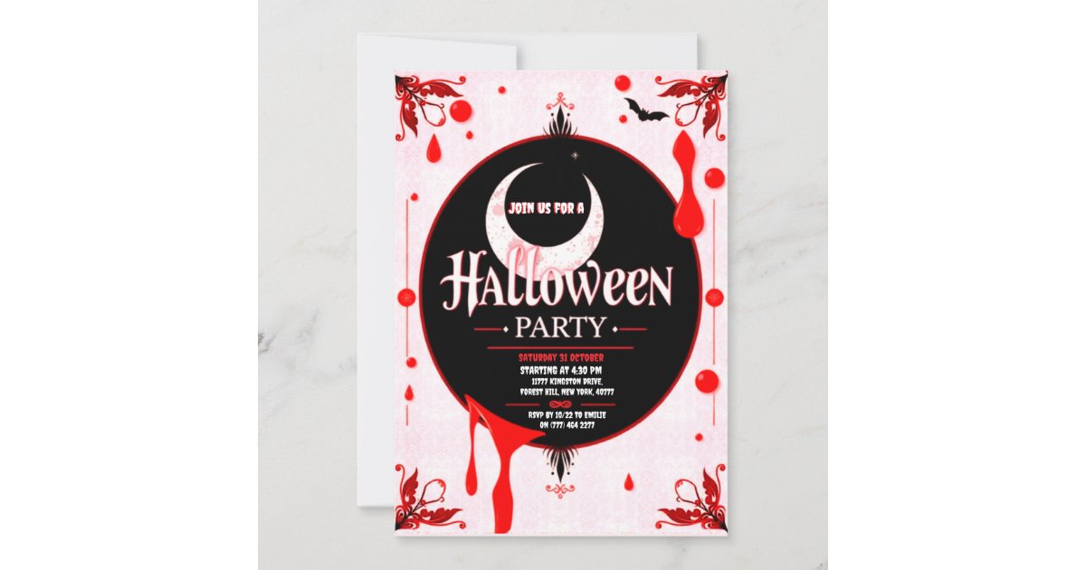 Halloween Bloody Party Invitation | Zazzle