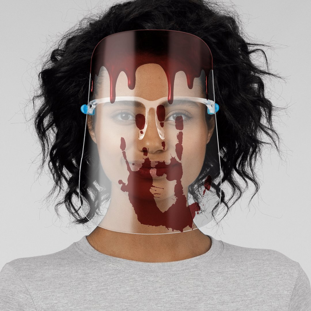 Halloween Bloody Red Drips Scary Face Shield | Zazzle