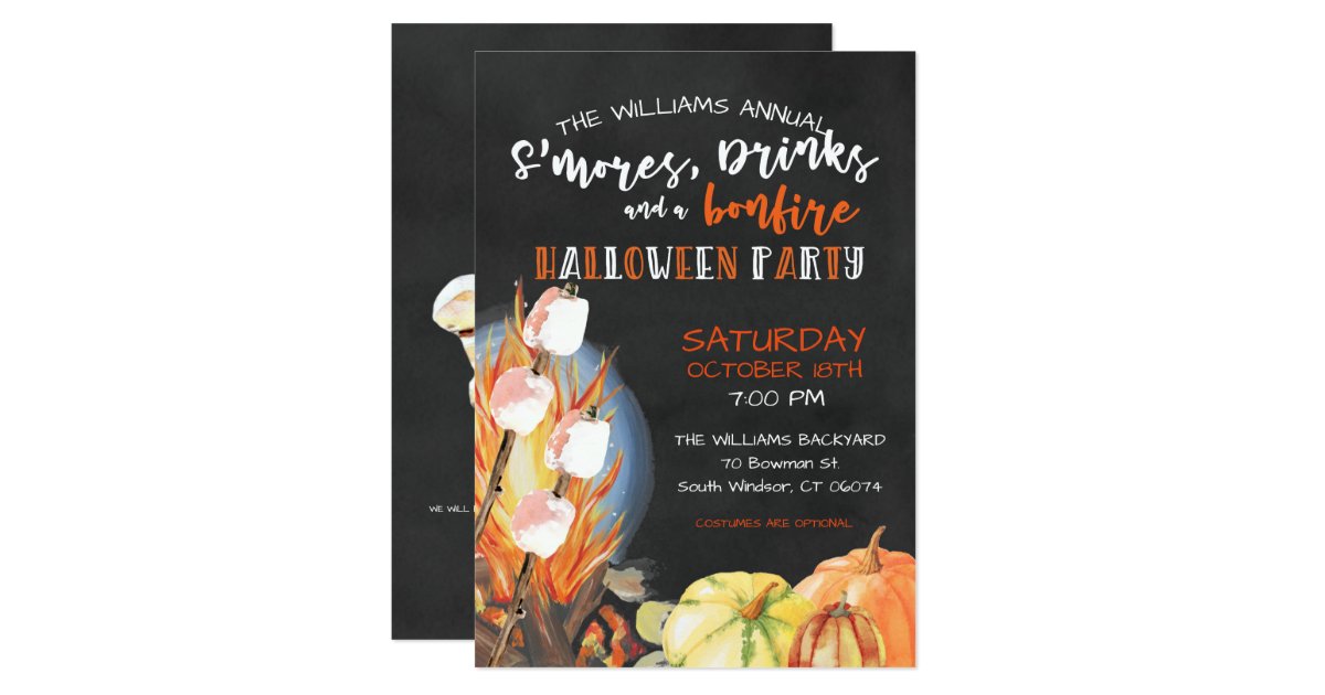 Halloween Bonfire Party Invitation | Zazzle.com