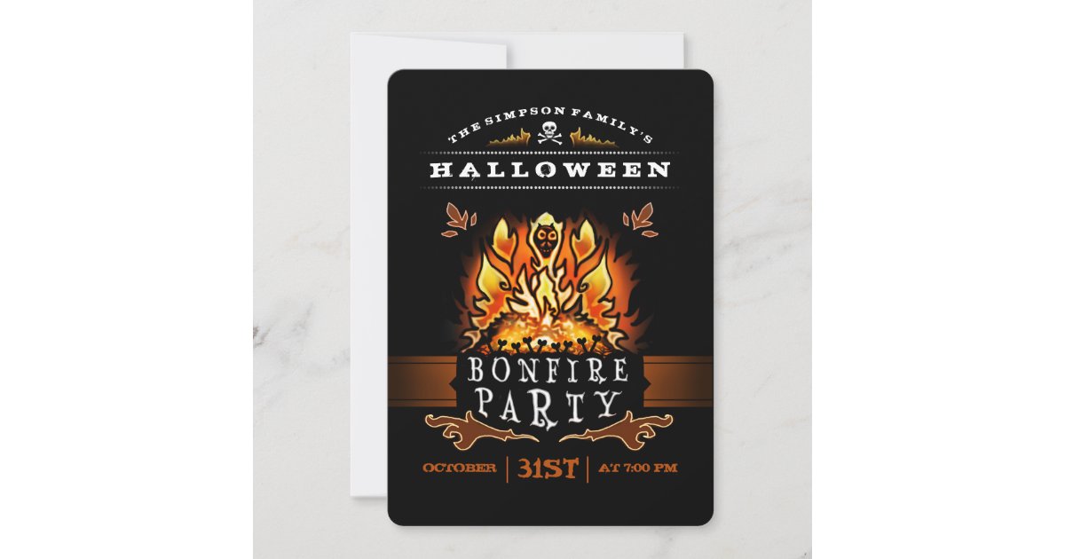 Halloween Bonfire Party Invitation | Zazzle
