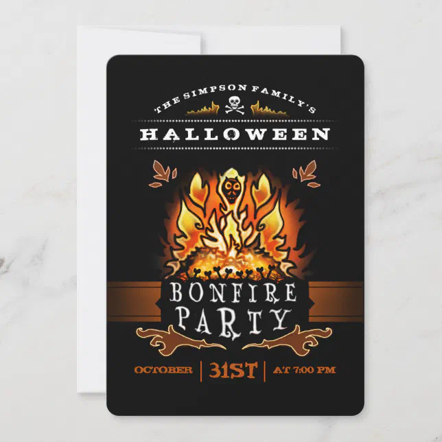 Halloween Bonfire Party Invitation | Zazzle