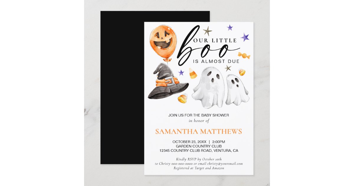 Halloween Boo Baby Shower Invitation | Zazzle