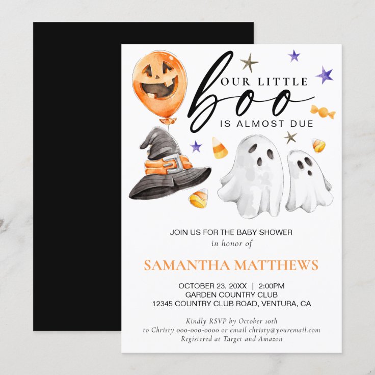 Halloween Boo Baby Shower Invitation | Zazzle