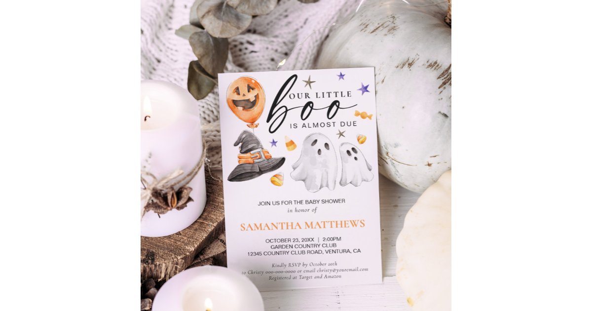 Halloween Boo Baby Shower Invitation | Zazzle