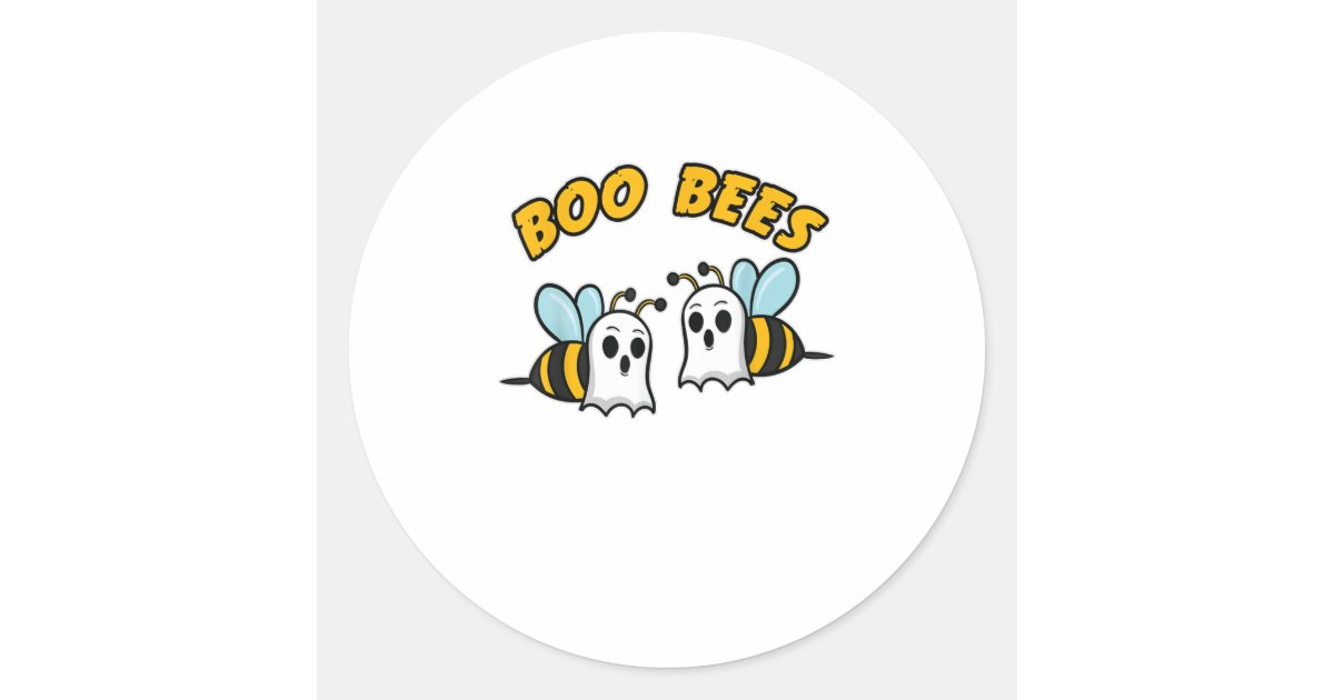 Halloween Boo Bees Honey Bee Ghost Funny Bee Classic Round Sticker | Zazzle