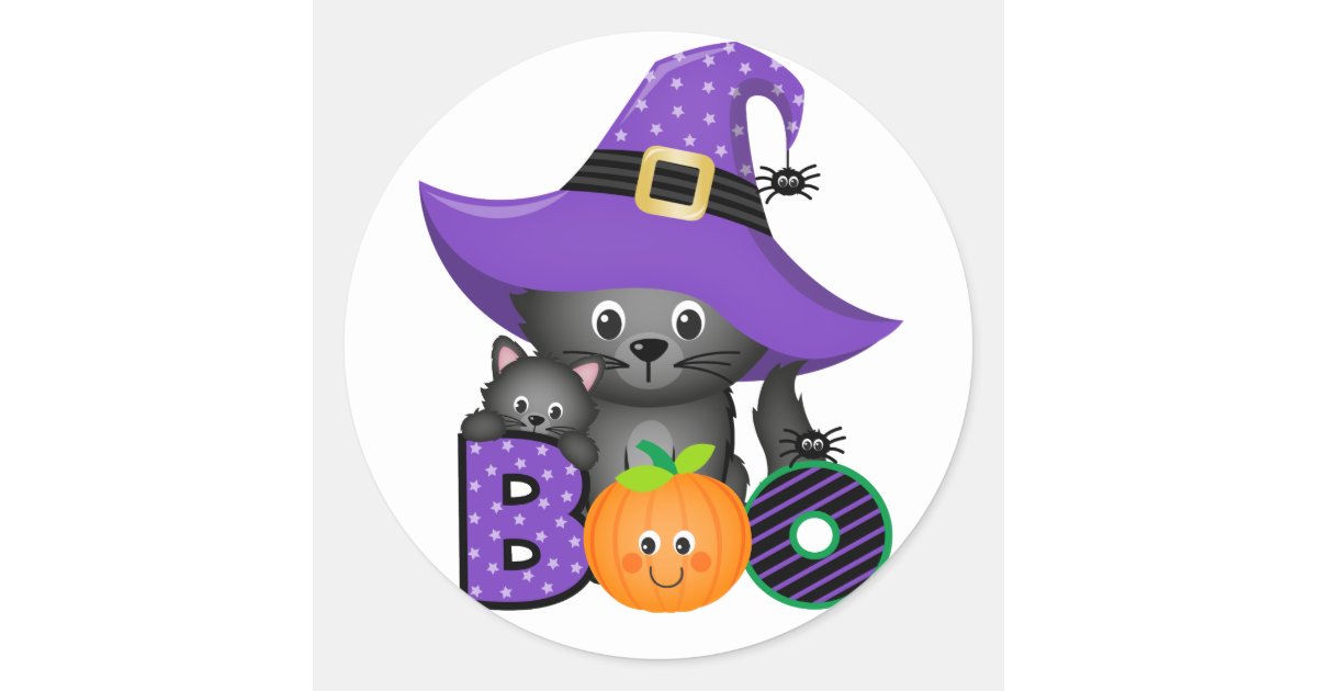 Halloween Boo Classic Round Sticker | Zazzle