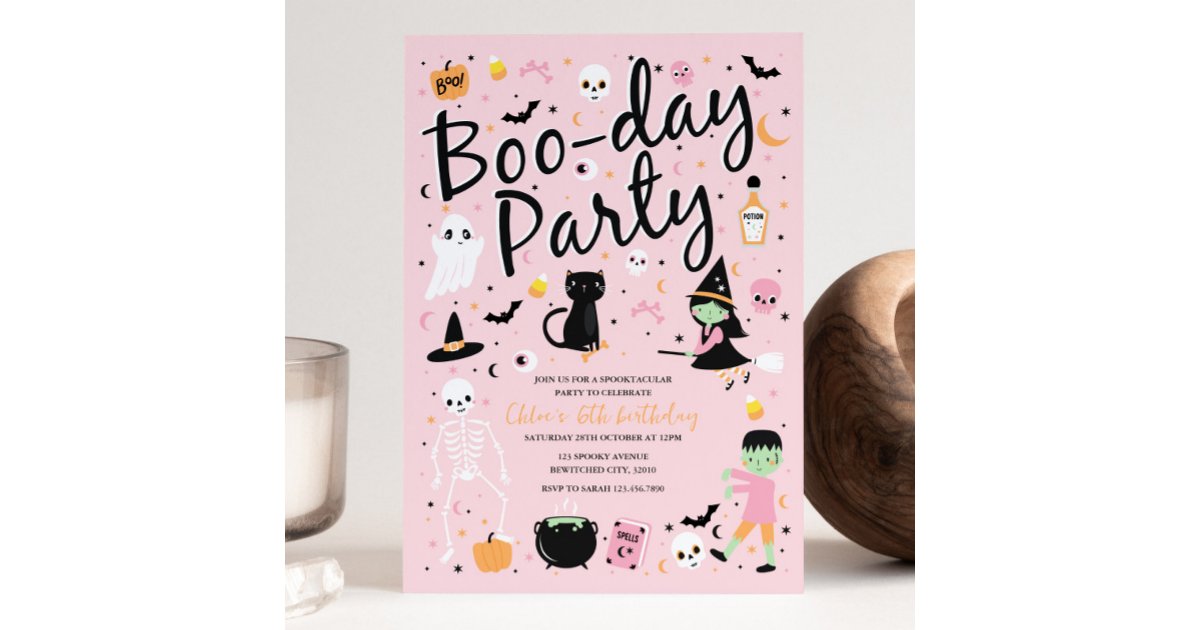 Halloween BOO-DAY Party Invitation | Zazzle