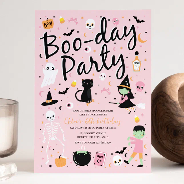Halloween BOO-DAY Party Invitation | Zazzle